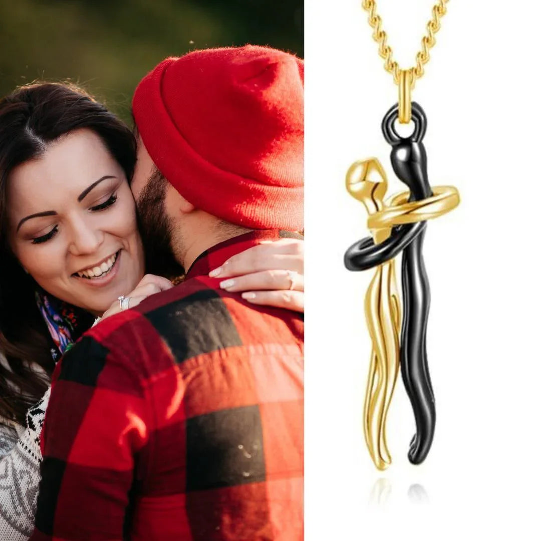 Couple hugging pendant necklace for Couples Under $50 – Hunny Life
