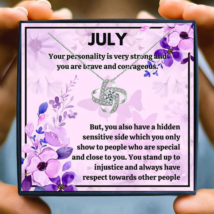 July Birth Month Birthstone Love Knot Necklace Gift Set – Hunny Life
