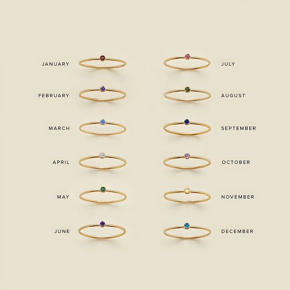 June Birthstone Cute Ring - Elegant Birthstone Ring – Hunny Life