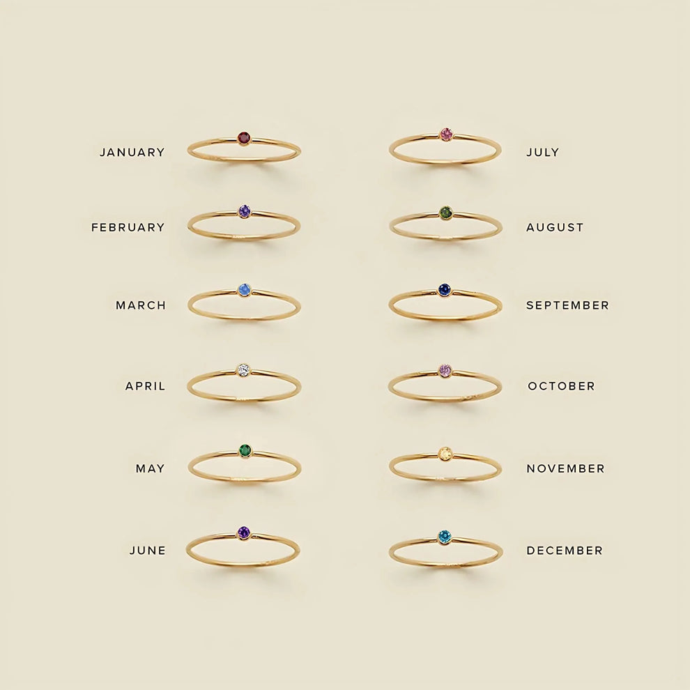 June Birthstone Cute Ring - Elegant Birthstone Ring – Hunny Life