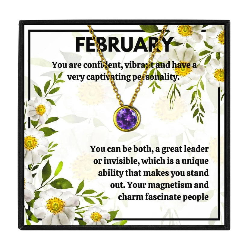 Meaningful February Birthstone Necklace Gift Set – Hunny Life