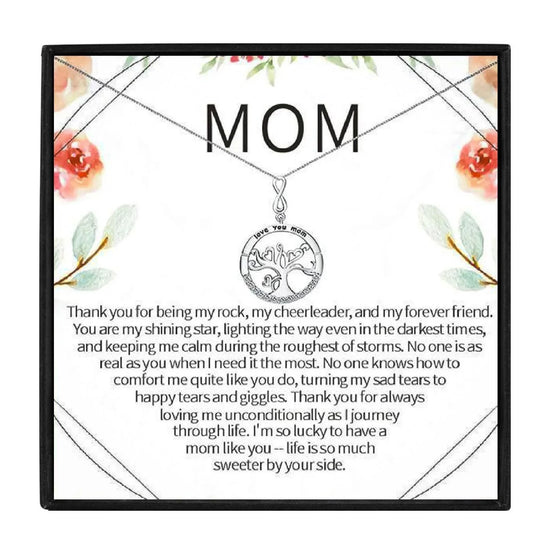 Mom Tree of Life Family Tree Gift Necklace Set - Custom Engraved ...