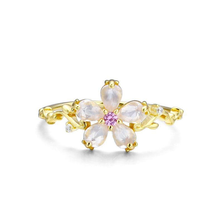 S925 Sterling Silver Crystal Flower Ring – Hunny Life
