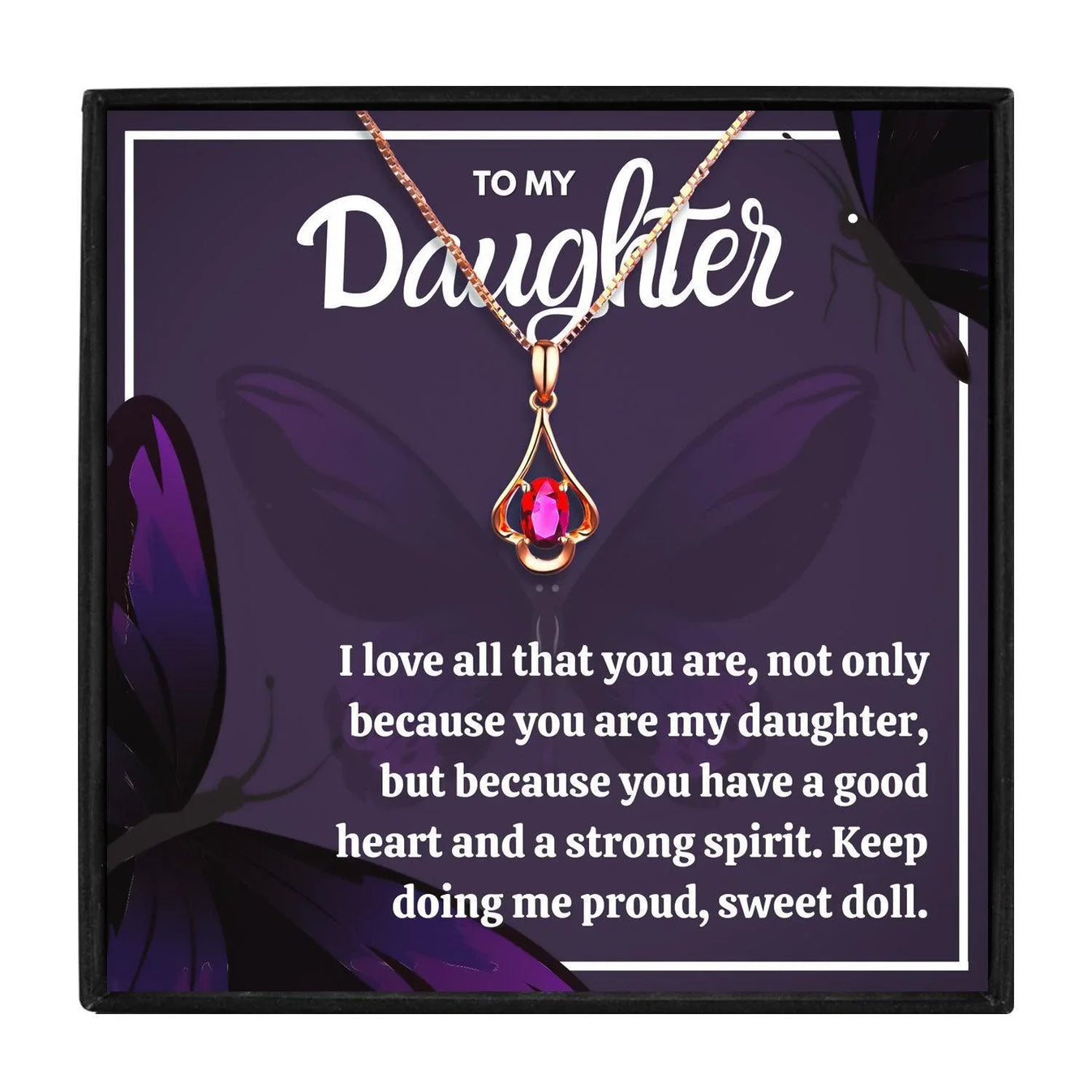 Sparkling Light Blue Crystal Necklace for Daughter – Hunny Life