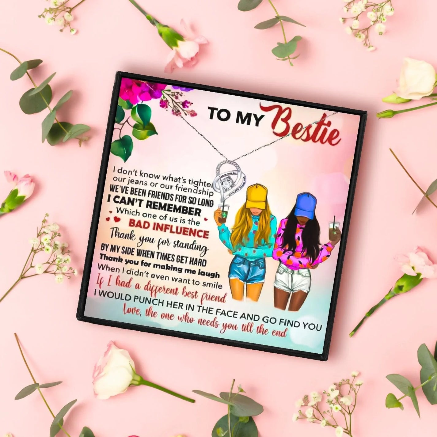 To My Bestie Gift Necklace - Custom Friendship Necklace – Hunny Life